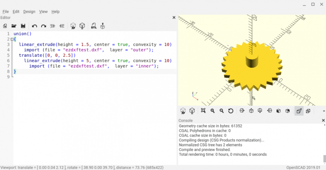 OpenSCAD with ezDXF and Python3 – Parth3D – the 3D zone