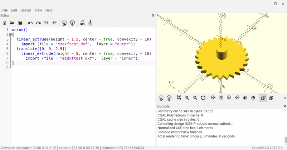 OpenSCAD with ezDXF and Python3 – Parth3D – the 3D zone