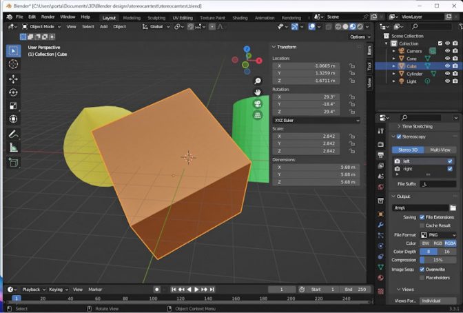 Simple Blender stereoscopic 3D rendering – Parth3D – the 3D zone
